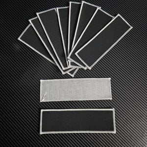 Pack of 10 Finished Edge Sewn Patches 5.75"w Keychain Blanks Black With ...