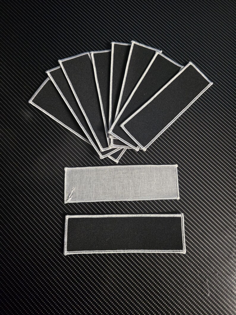 Pack of 10 Finished Edge Sewn Patches 5.75"w Keychain Blanks Black With ...