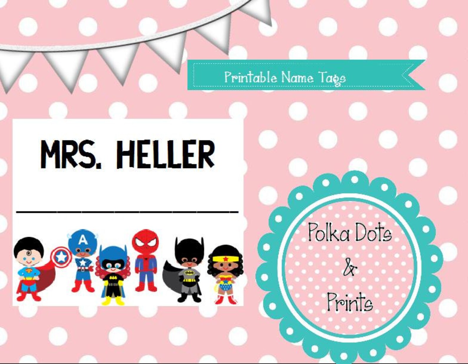 Printable Superhero Name Tags or Labels - Etsy