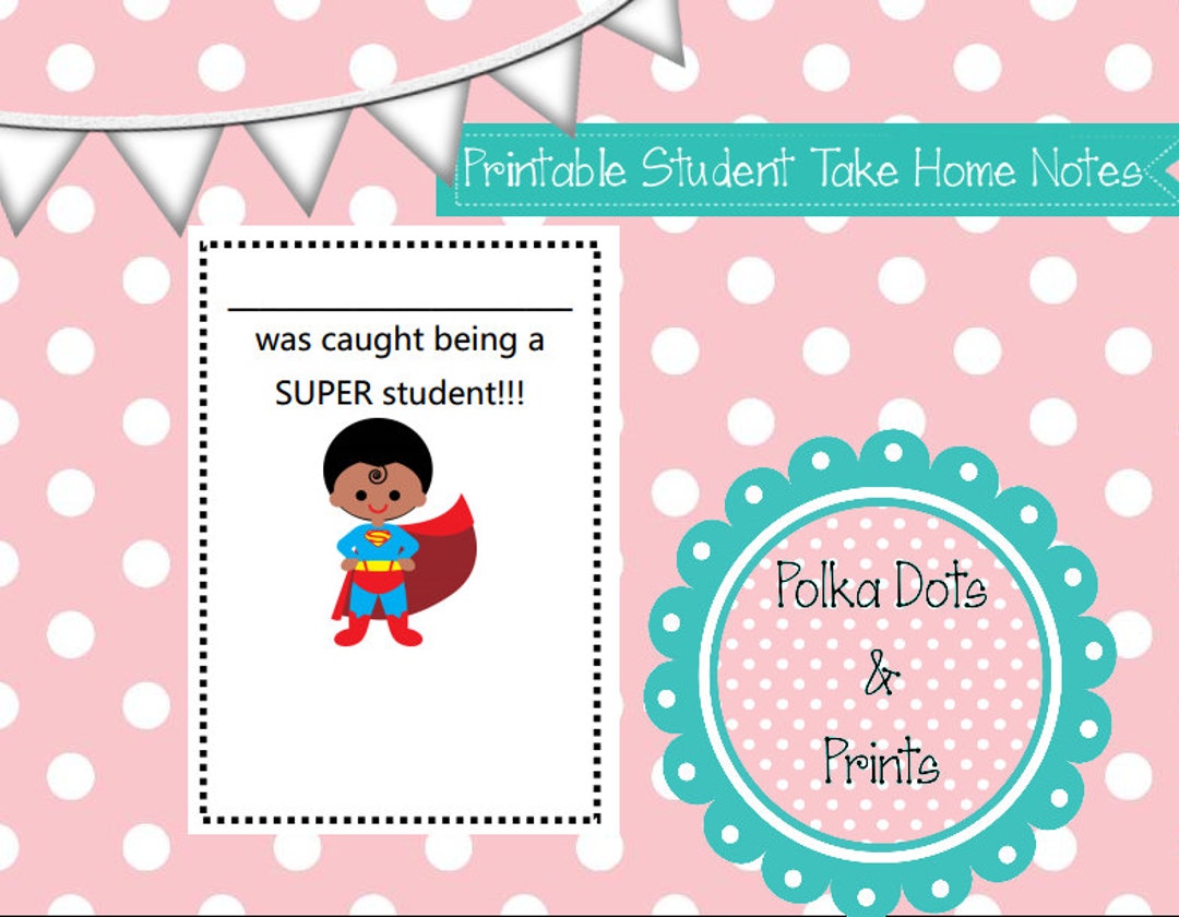 Super Student Teacher Send Home Notes - Etsy