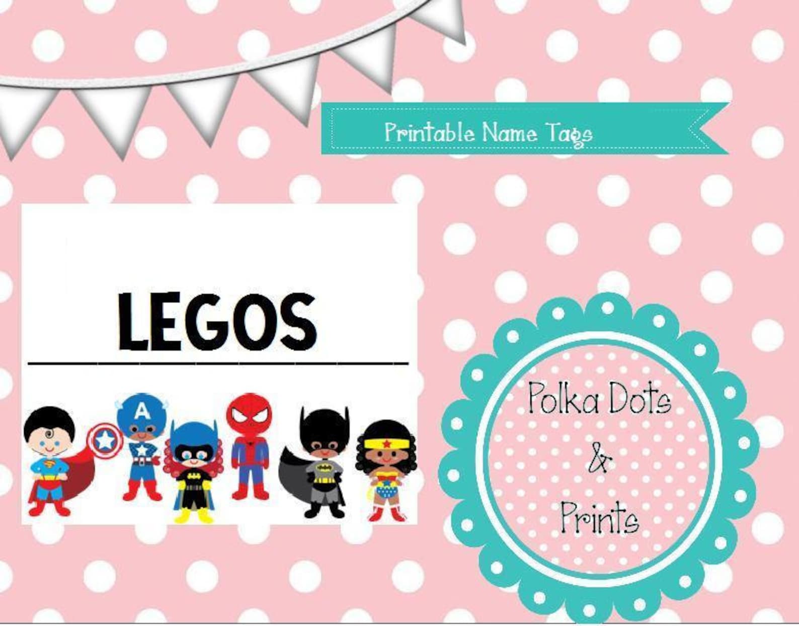 Printable Superhero Name Tags or Labels - Etsy