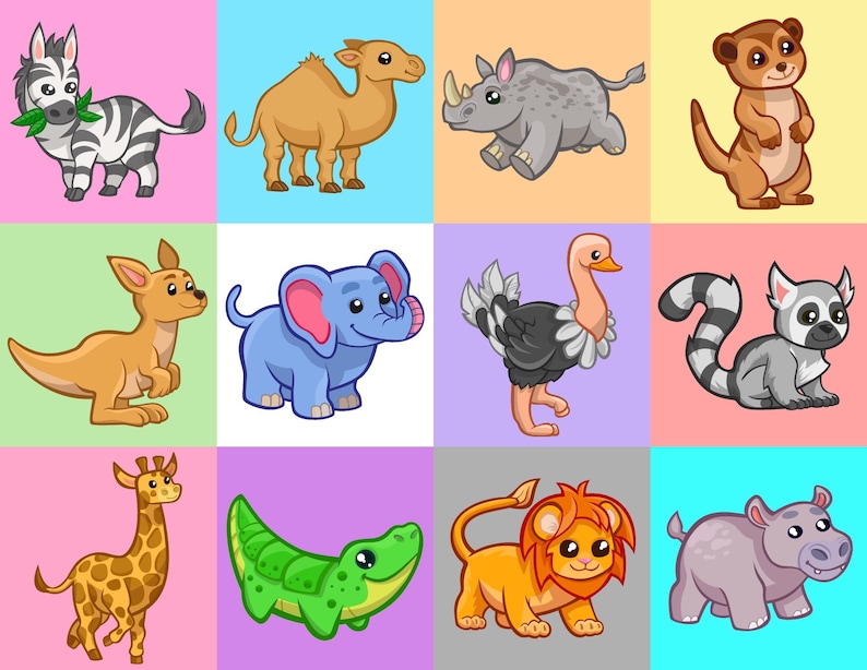 Animal Matching Memory Game - Etsy