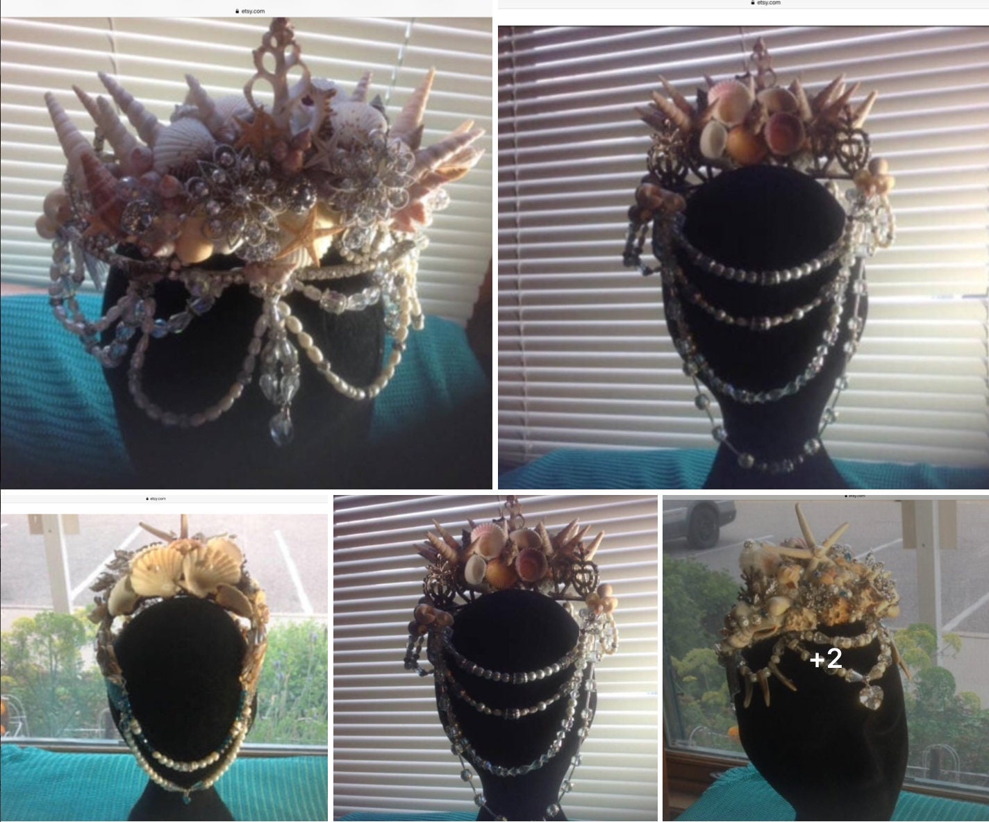 Mermaid Sea Goddess Seashell Crowns, Headbands or Hair Combs With ...