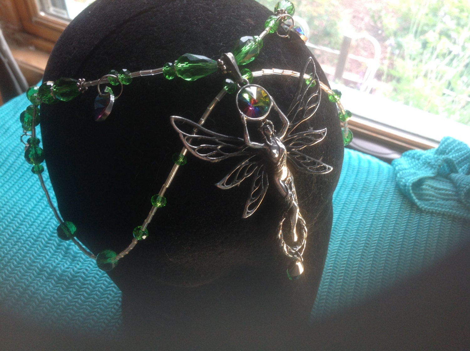 The Green Fairy absinthe Head Circlet Emerald and Green Irradecent ...