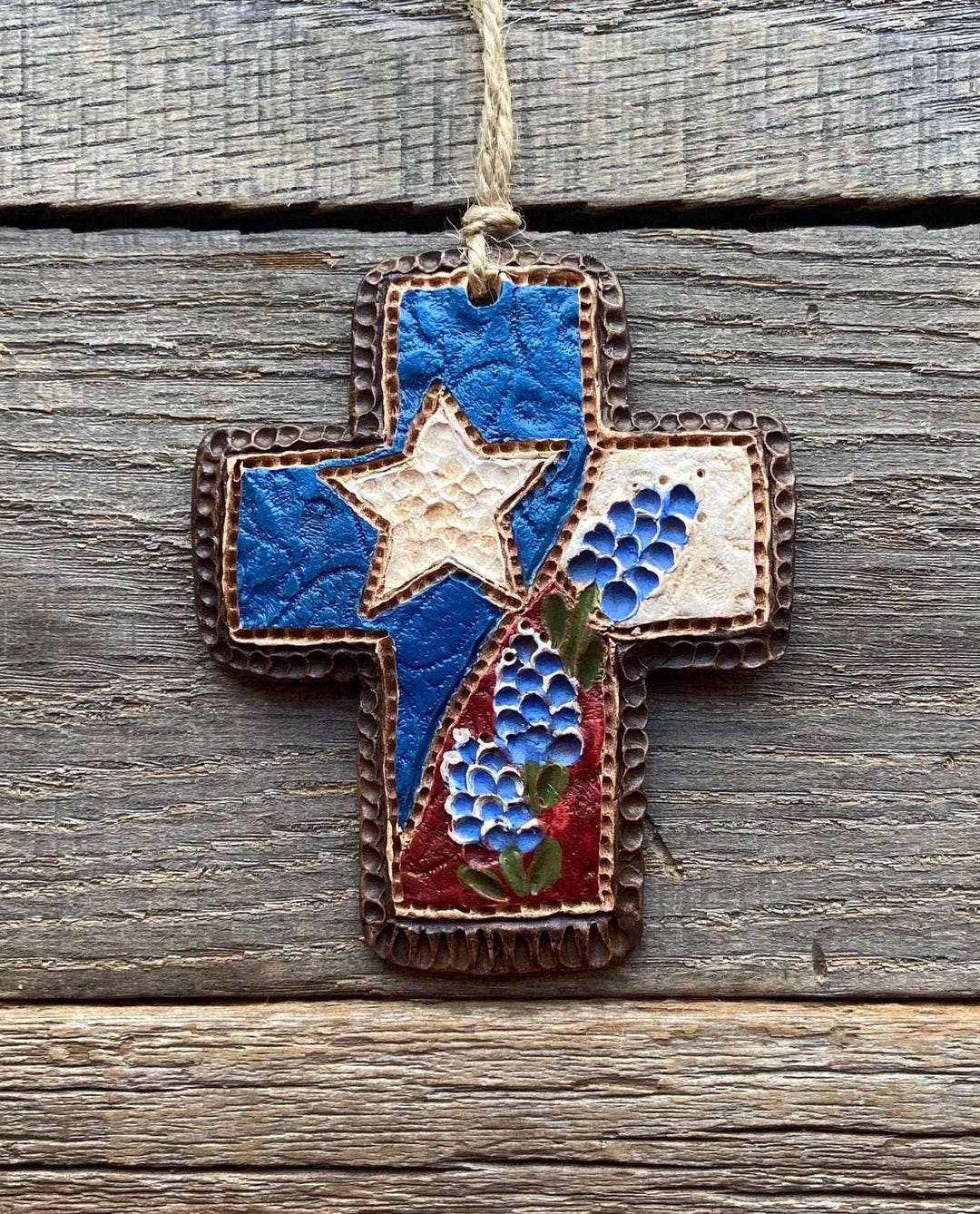 Texas Flag Bluebonnet Cross | Rustic Texas Bluebonnet Ranch Style Cross ...
