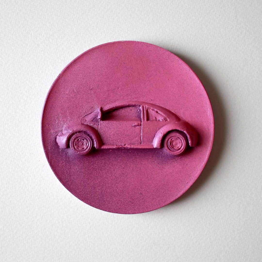 Pink Slug Bug 1 Upcycled Toy Art Modern Home Decor Pop Art I Spy Texas ...