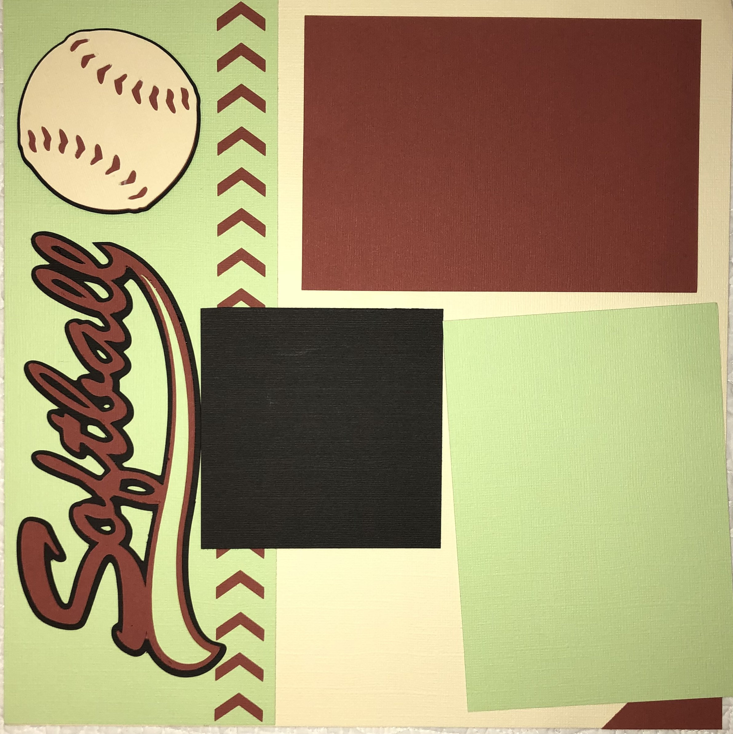 Softball Scrapbook Layout - Etsy