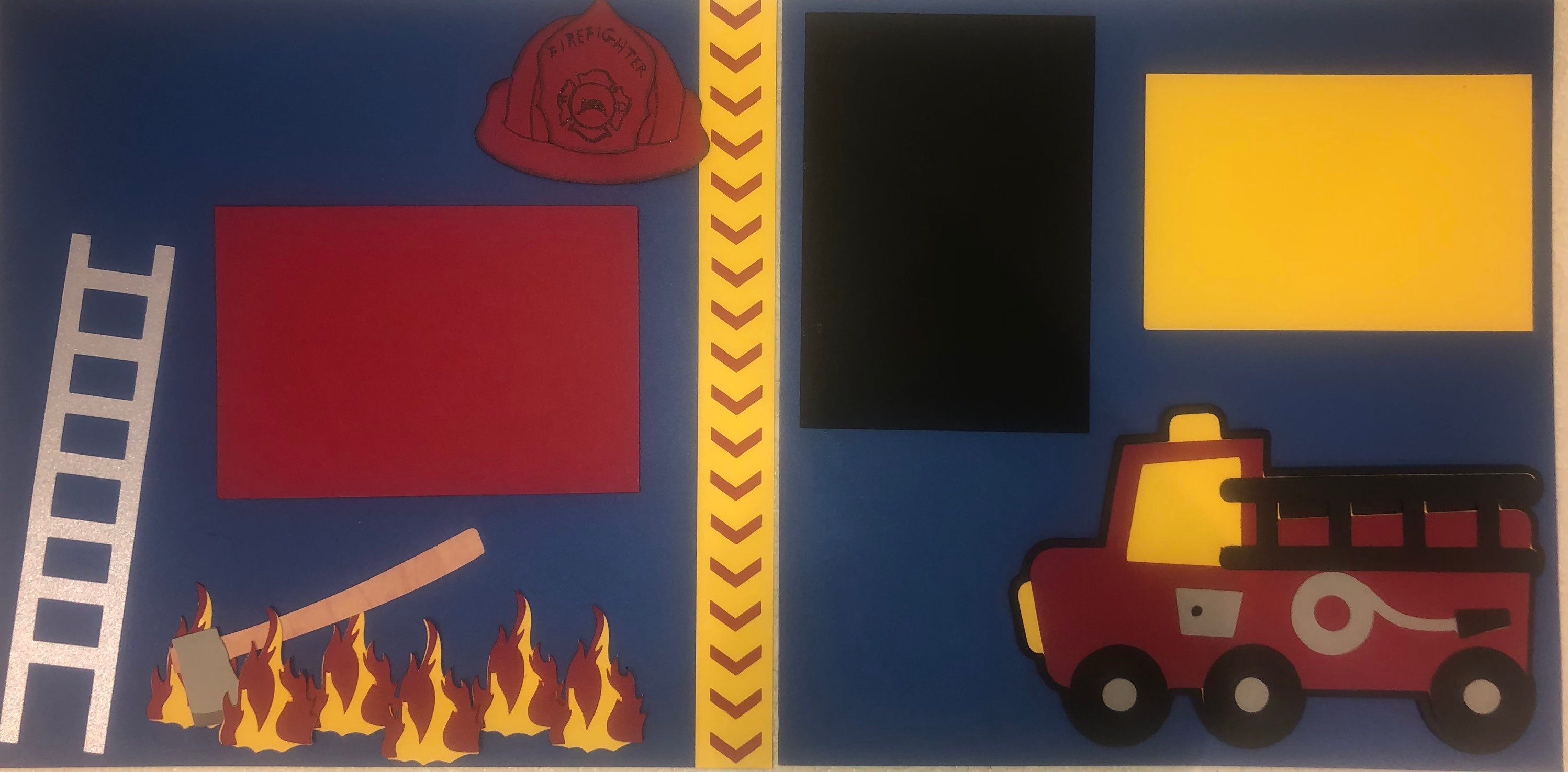 Fireman Scrapbook Layout - Etsy
