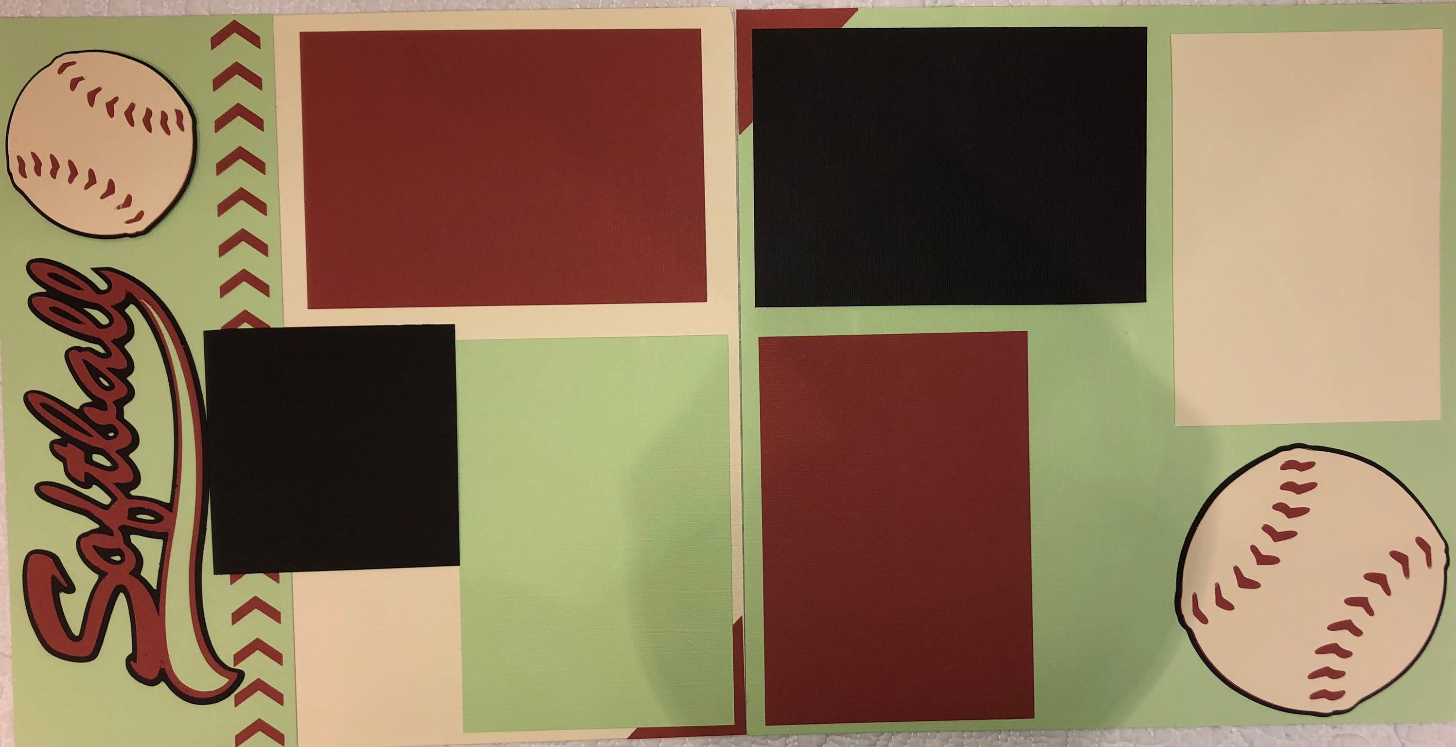 Softball Scrapbook Layout - Etsy