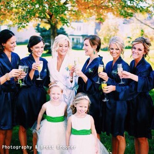 Set of 7 Satin Robes With Initial and Name Embroidered on Front ...