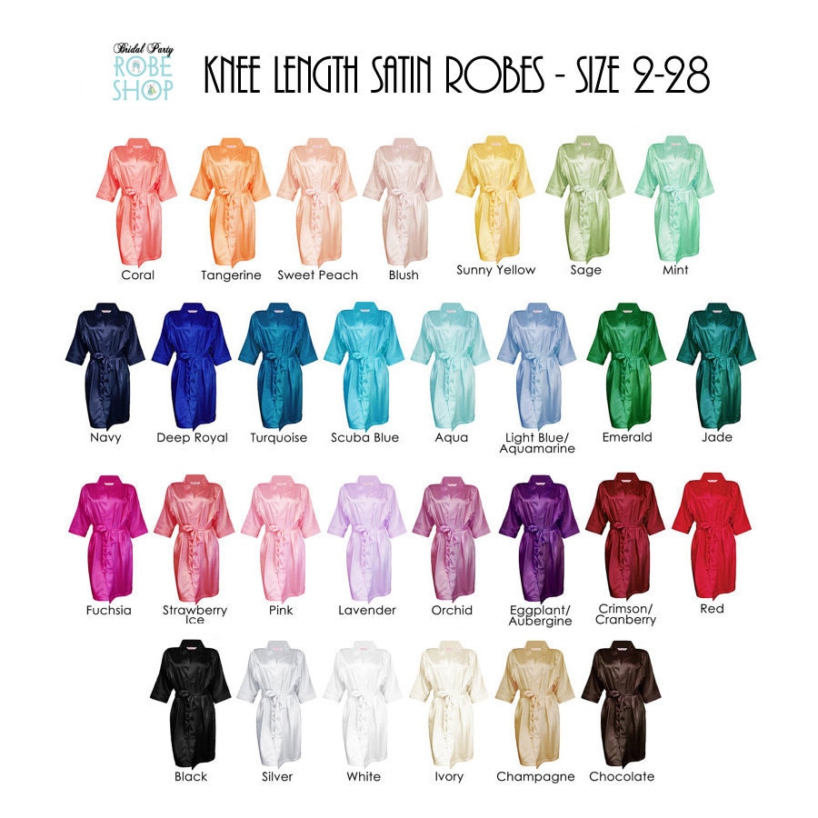 Set of 11 Personalized Satin Robes Bridesmaid Satin Robes | Etsy