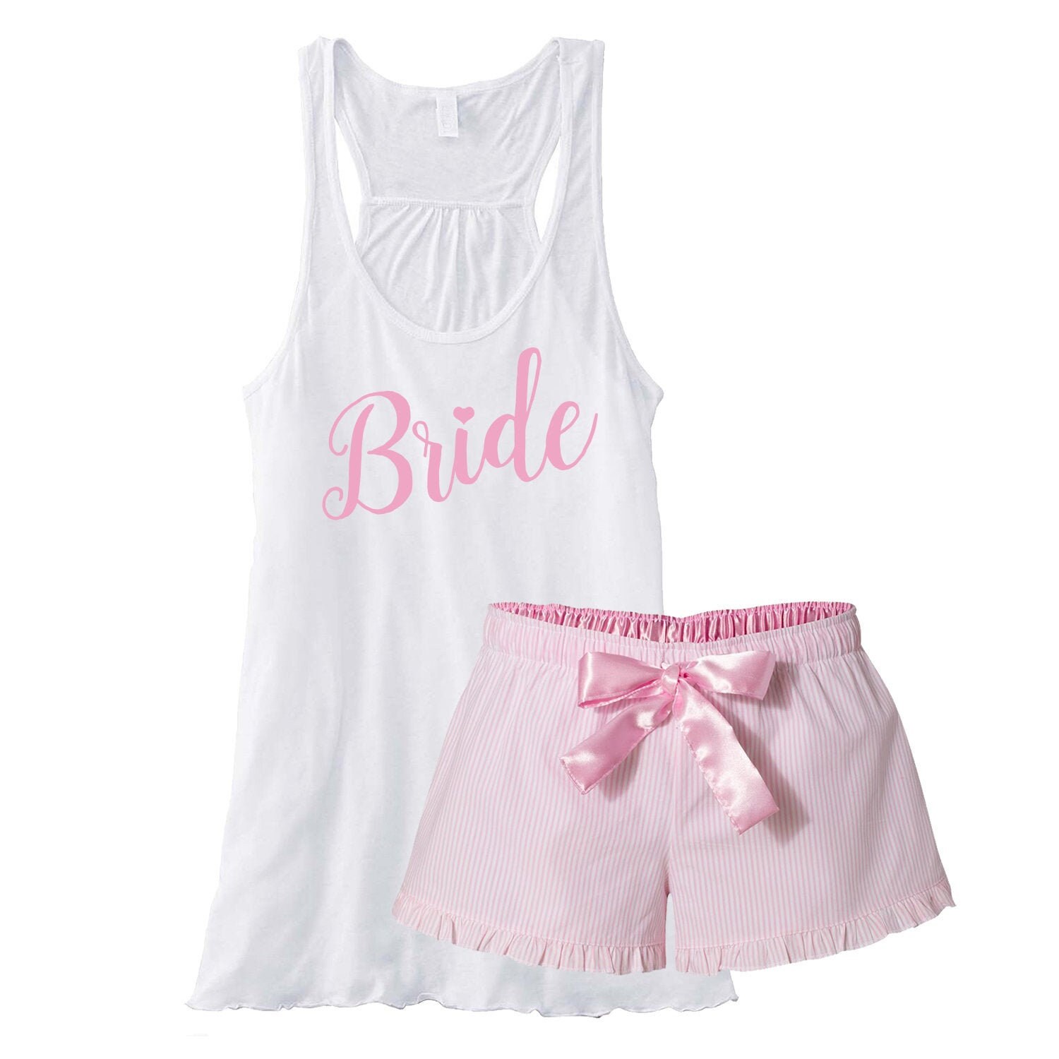 Bride Pajama Set in Pink Bridal Pajamas Blushing Bride Pjs | Etsy