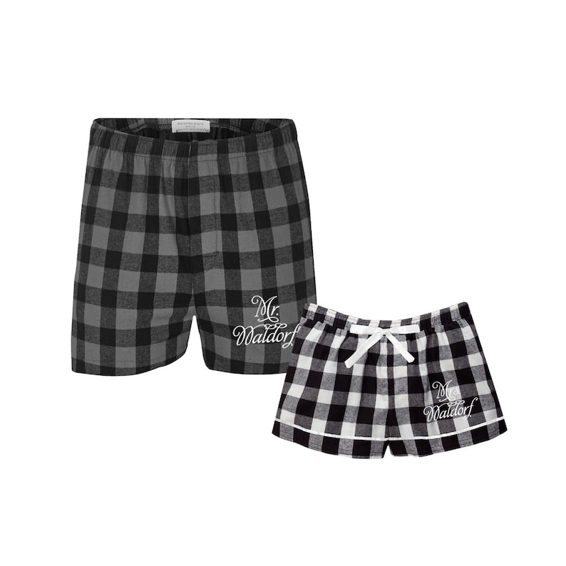 Mr and Mrs Boxer Short Set, Matching Flannel Boxer Shorts, Mr and Mrs ...