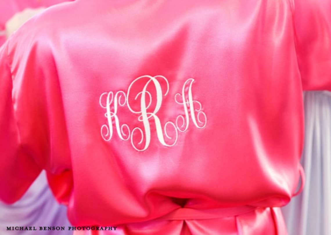 Monogrammed Bridal Party Satin Robe Personalized Initial | Etsy