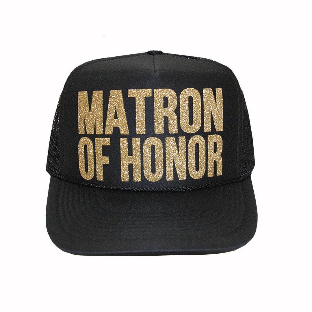 Matron of Honor Trucker Hats, Glitter Bridal Party Trucker Hat, Bride ...