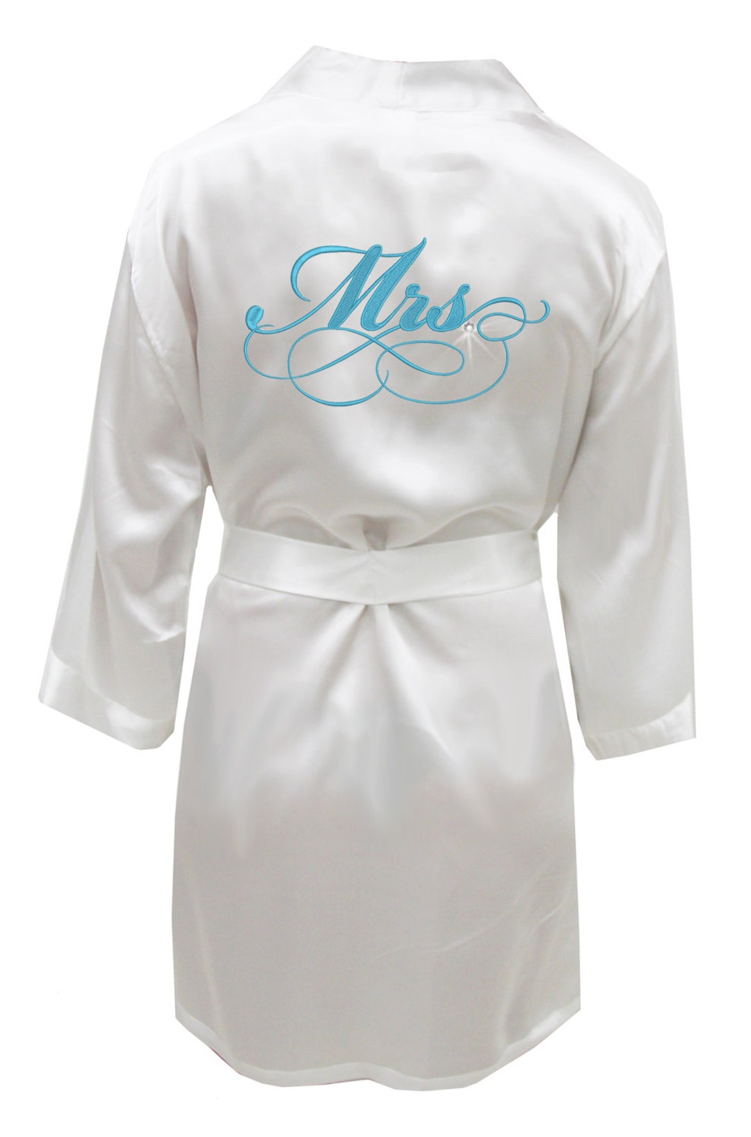 Mrs. Embroidered Satin Robe, Wedding Lingerie, Bridal Shower Gift Idea ...