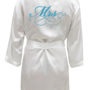 Mrs. Embroidered Satin Robe, Wedding Lingerie, Bridal Shower Gift Idea ...