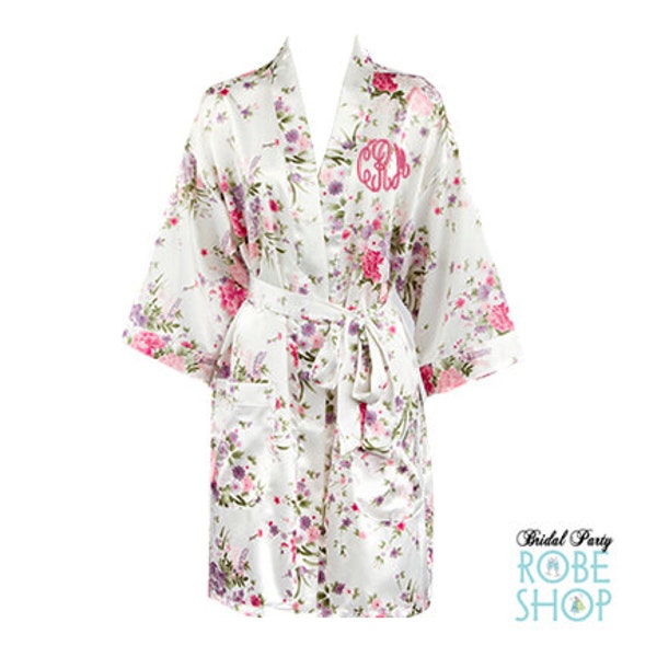 Floral Satin Robe - Etsy