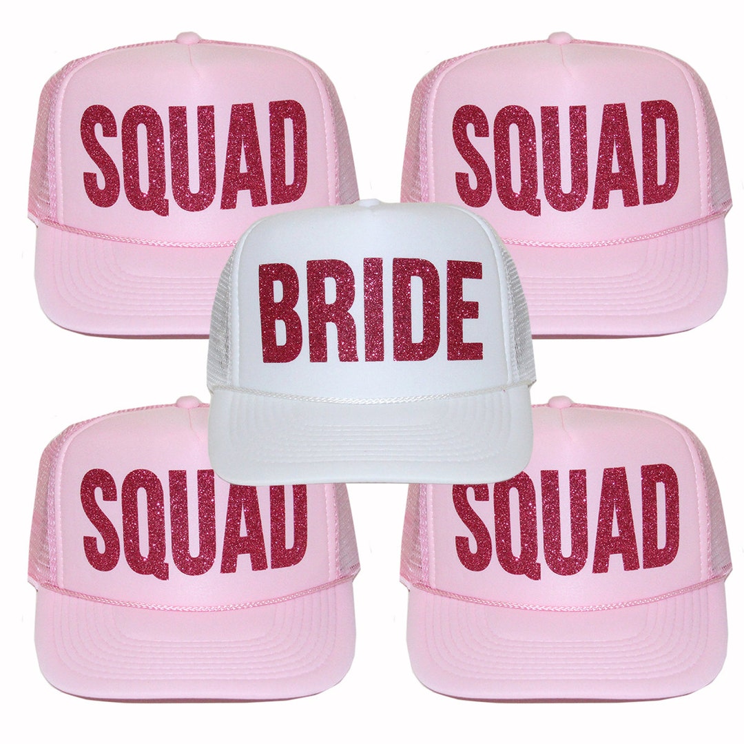 Bride Squad Trucker Hats, Glitter Bride Trucker Hat, Bride Squad ...
