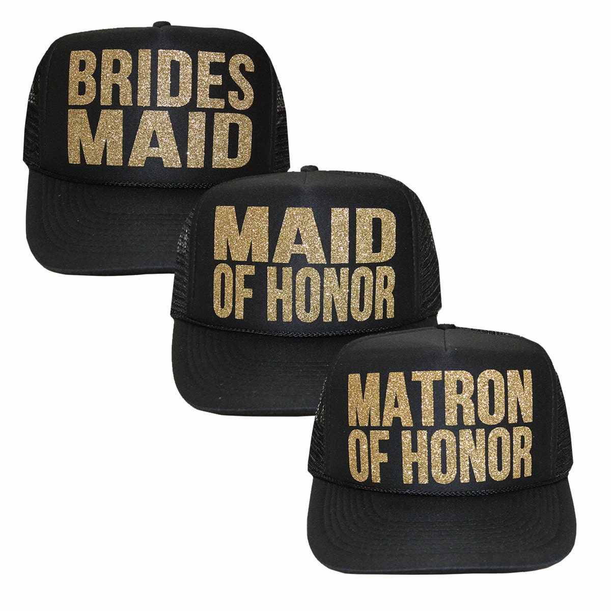 Matron of Honor Trucker hats Glitter Bridal Party trucker | Etsy