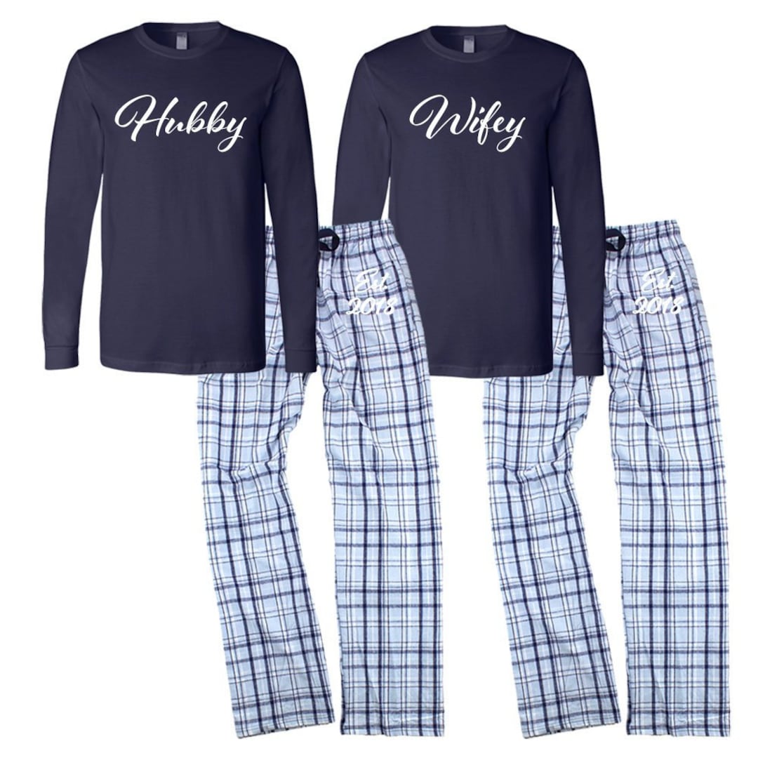 Hubby and Wifey Pajamas, Matching Pajamas, Holiday Pajamas, Mr. and Mrs ...