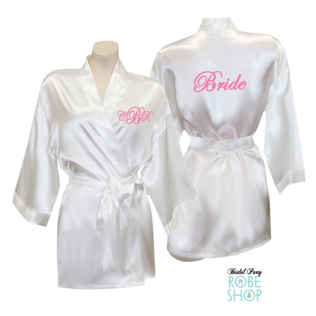 Monogrammed Bride Robe With Initials and Bride on the Back ...