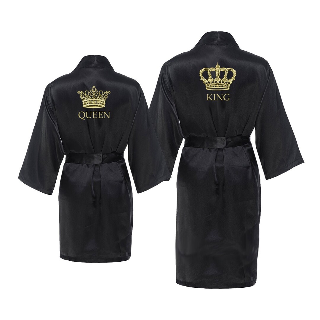 King and Queen Satin Robe Set, His and Hers Matching Robes ...
