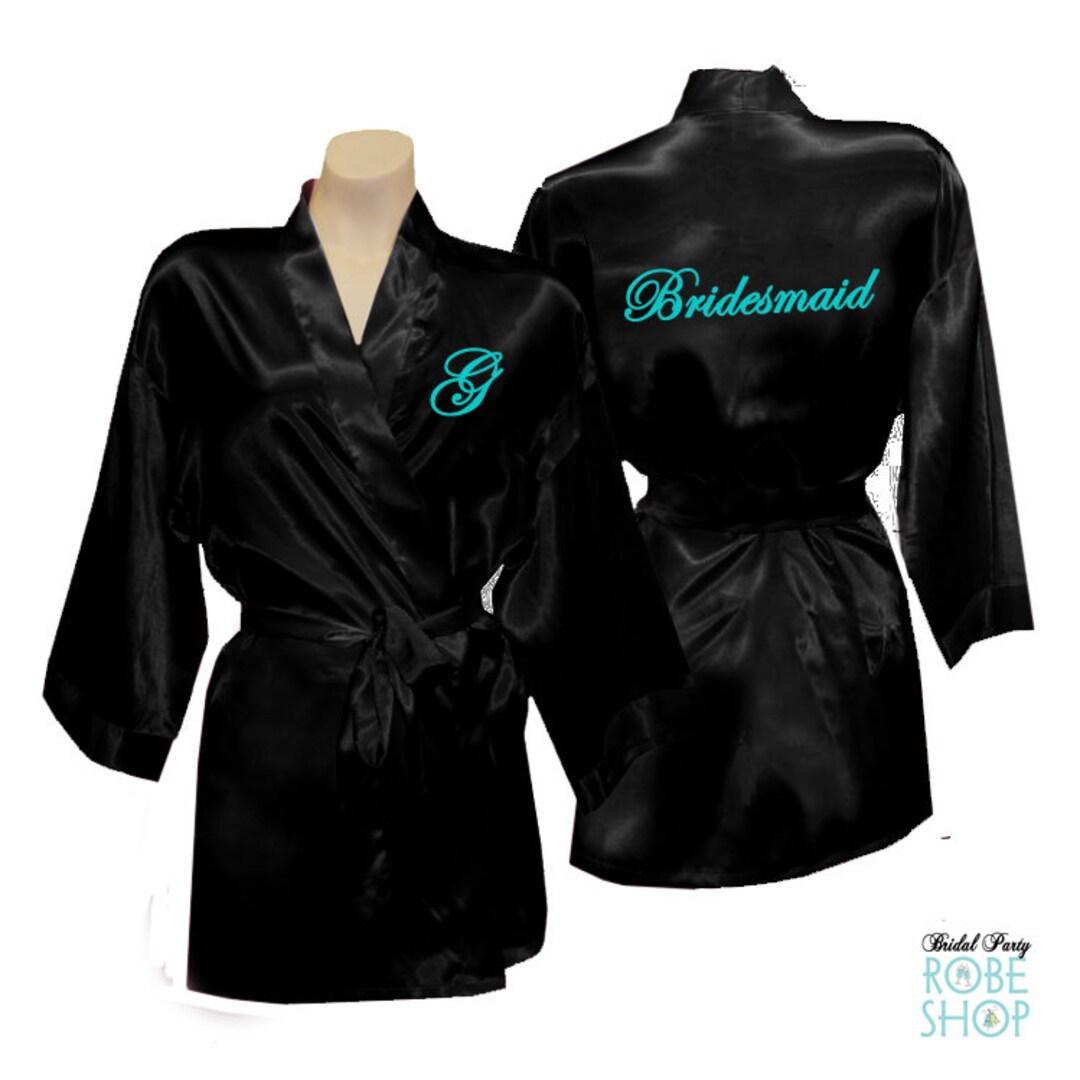 Personalized Satin Bridal Party Robe With Initial & Title, Personalized ...