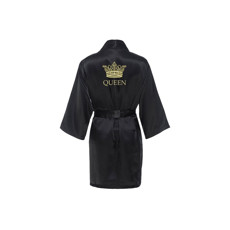 Queen Satin Robe His Queen Robe Satin Kimono Robe Gold | Etsy