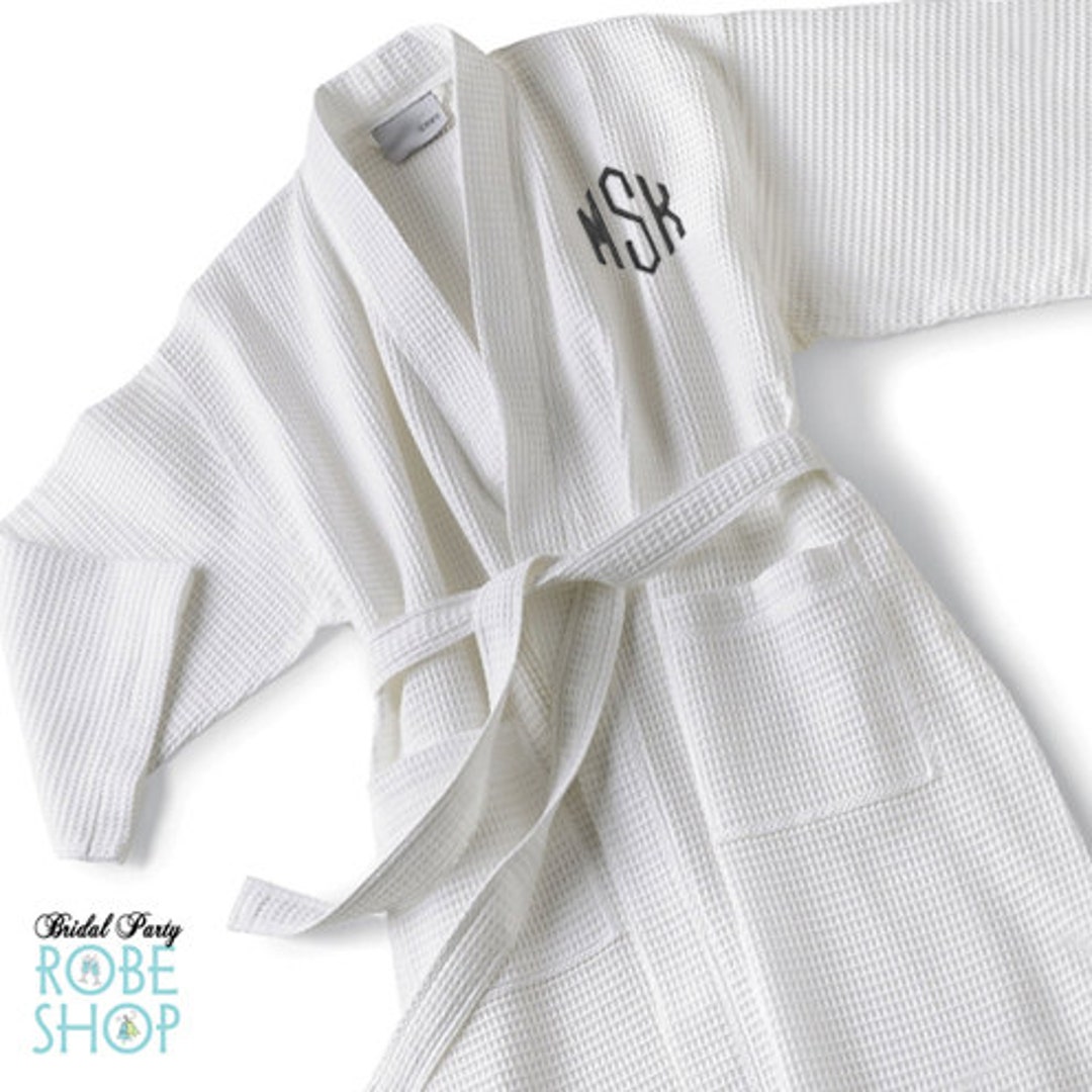 Monogrammed Waffle Weave Mens Robe Personalized Groom Robe - Etsy