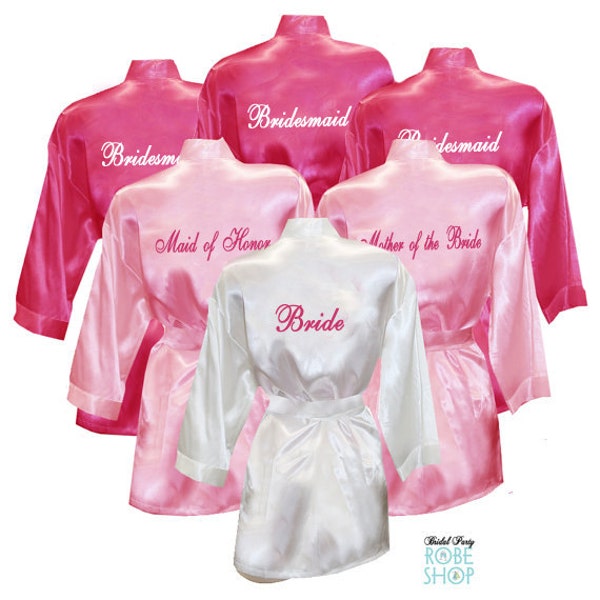 Pink Satin Robe - Etsy