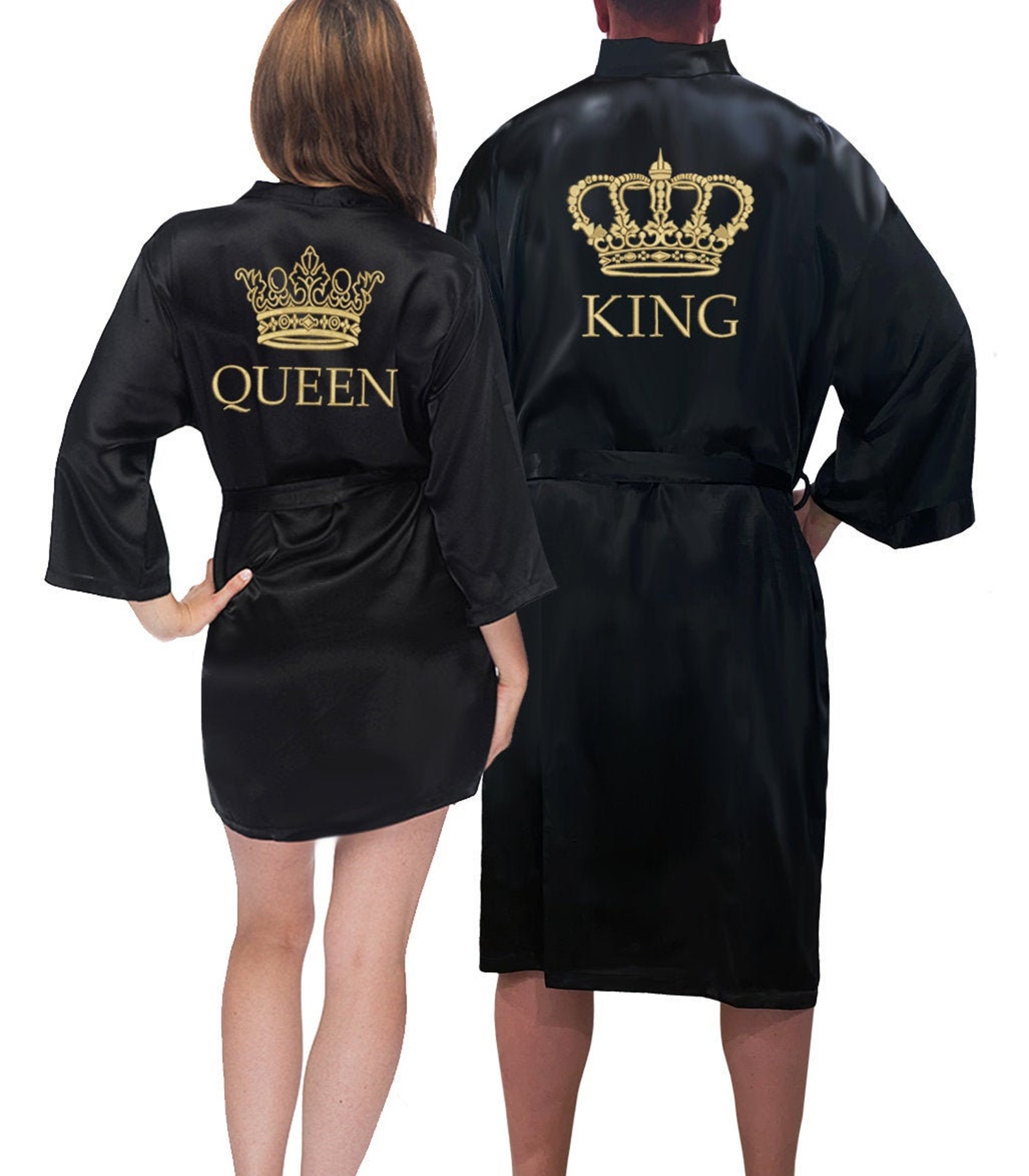 King and Queen Robe Set King and Queen Satin Robes Gifts for | Etsy