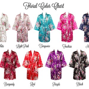 Set of 4 Floral Bridesmaid Robes, Set of 4 Satin Bridesmaid Robes ...