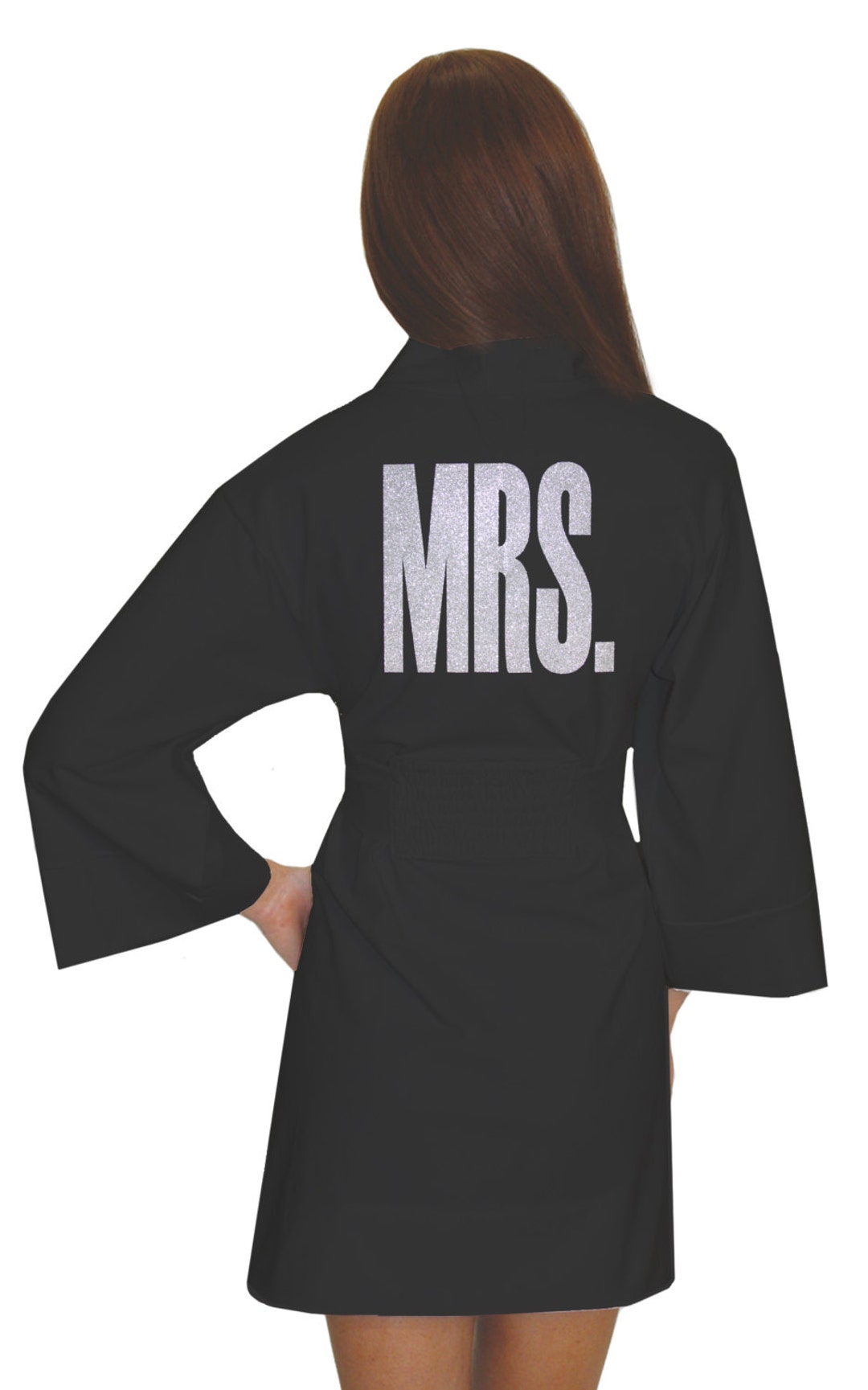 Mrs. Cotton Modal Robe, Black Mrs. Robe, Bride Lingerie, Bridal ...