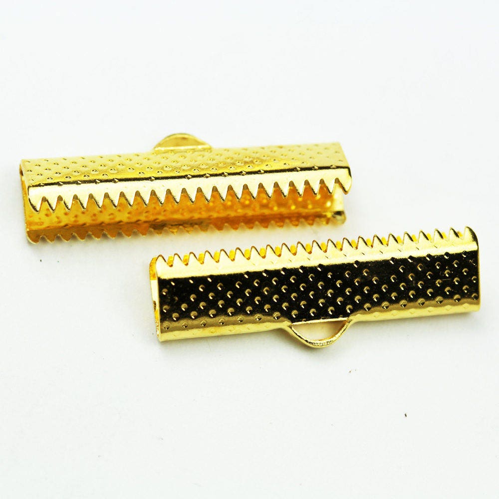 20pcs 25mm Ribbon Ends Jewellery Findings Gold tone 257mm | Etsy