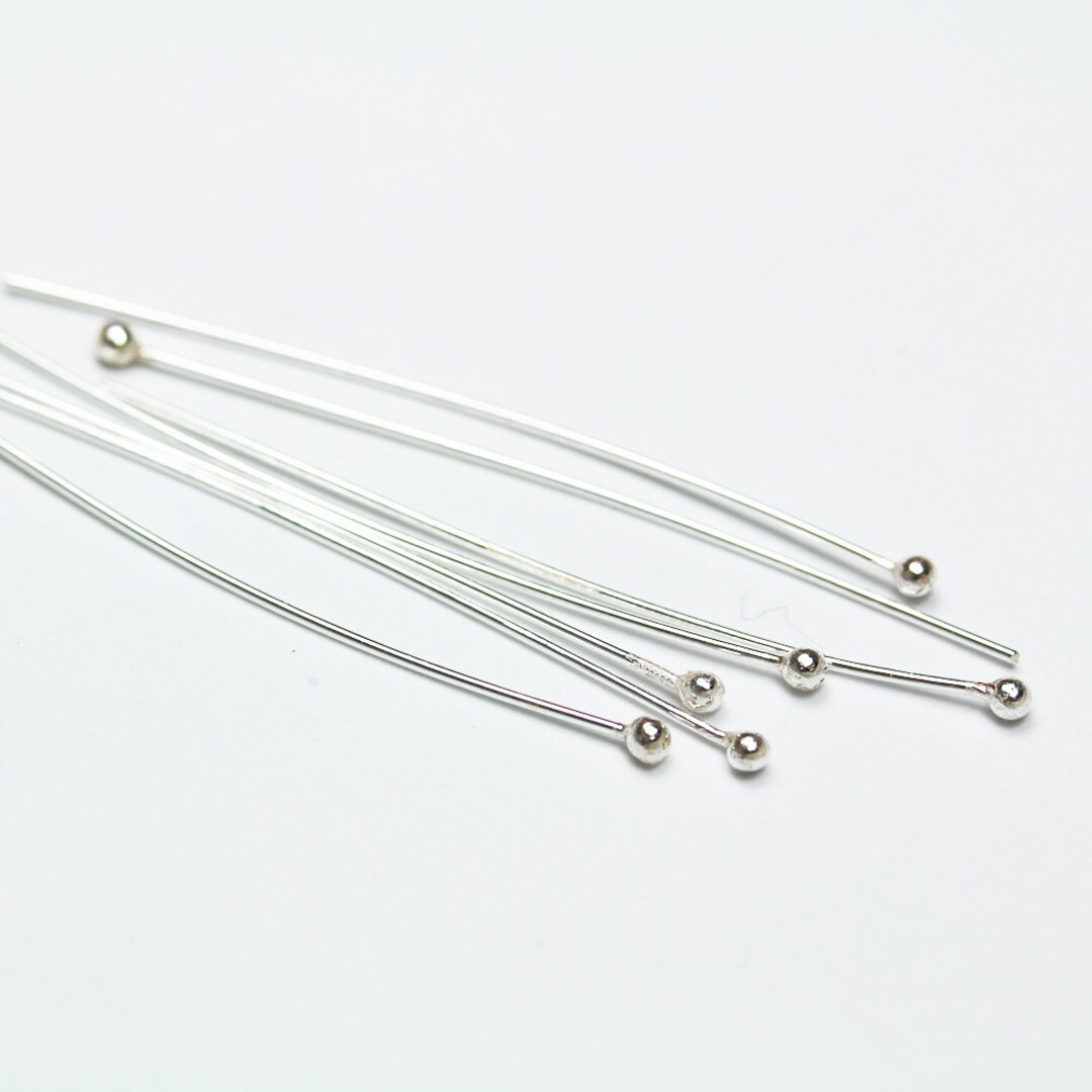 Ball Headpins 10pcs 35mm 22gauge 925 Sterling Silver Jewellery Findings ...
