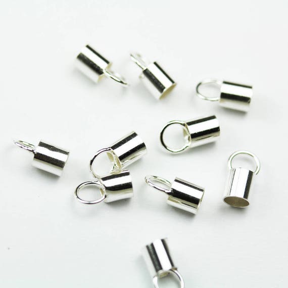 Craft Supplies & Tools Findings 10 Sterling Silver Cord End Findings ...
