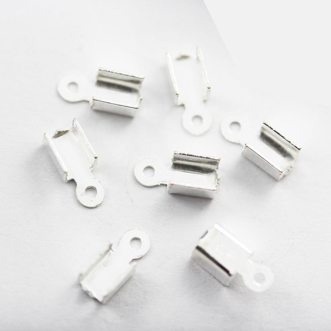 Fold Over Crimp Ends 10pcs 925 Sterling Silver Jewellery - Etsy UK