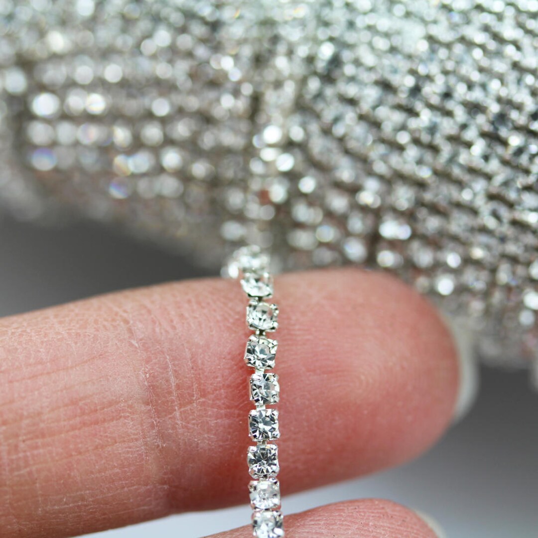 1M/9M 2/3mmsilver Plated Brass Rhinestone Decorative Strass Jewelry ...