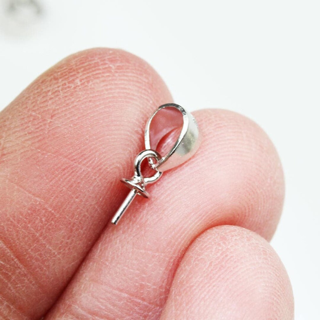Pendant Bails 10pcs 3mm Caps 925 Sterling Silver Bail, Jewellery ...