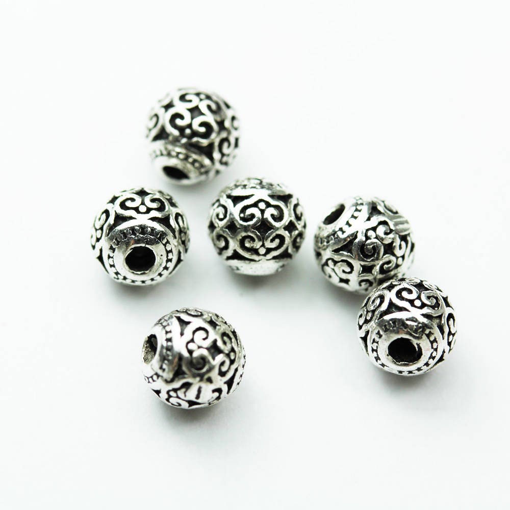 4pcs 6mm Antiqued 925 Sterling Silver Jewelry Findings | Etsy