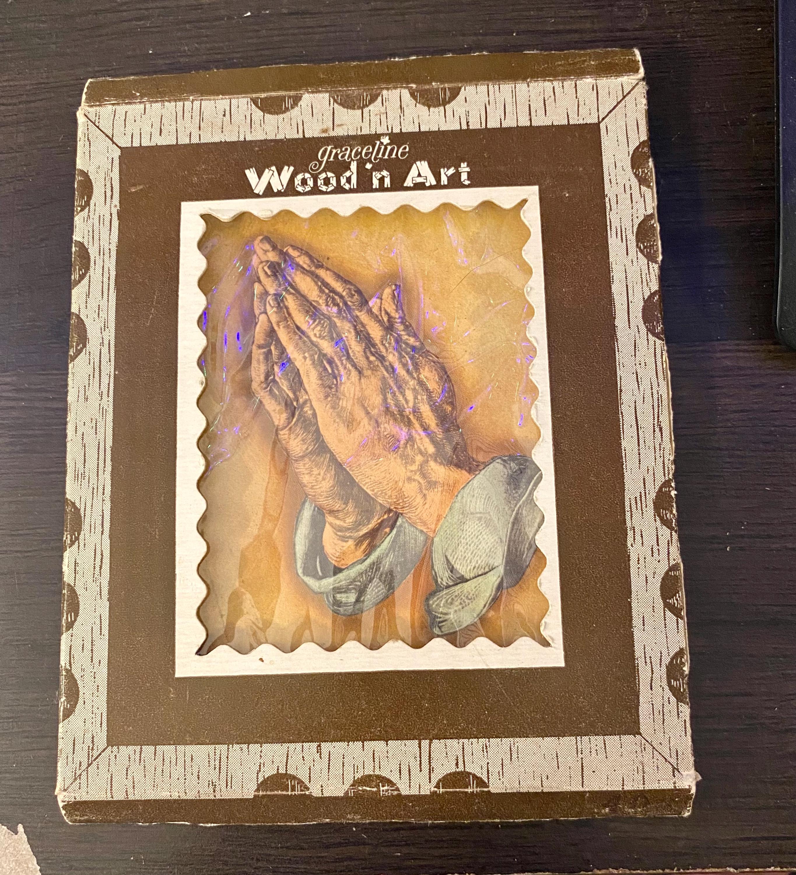 Vintage Religious Wall Decor Colorful Praying Hands Wood 'n Art Mid ...