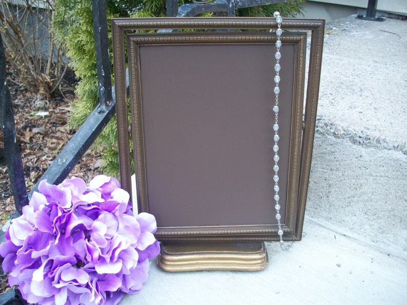 Antique Wood Art Deco Tilt Picture Frame Dark Gold Brown - Etsy