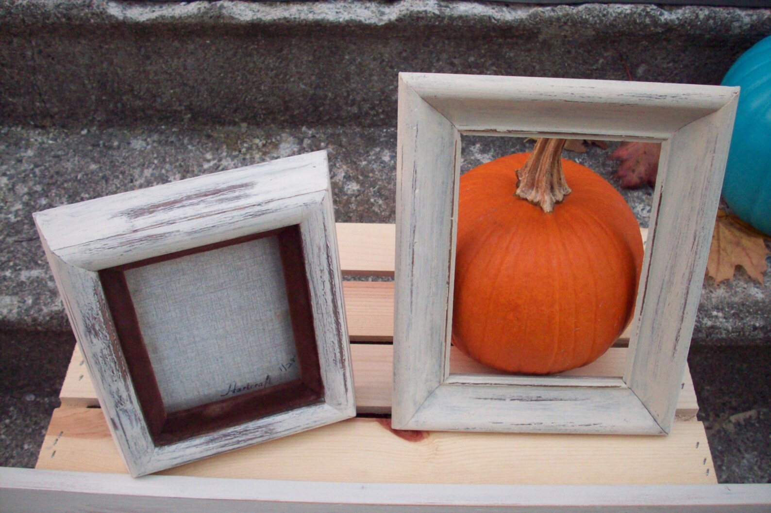 Open Wooden Frame Set of 8 Hand Painted Ombre Neutral Shades, Rustic ...