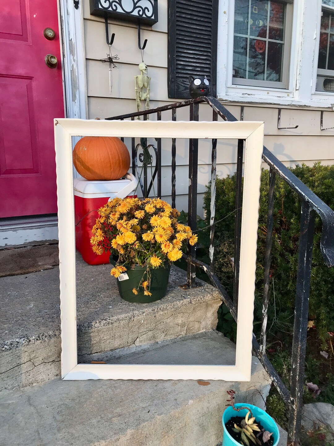 Vintage Old Wood Wooden Open Wall Gallery Picture Frame Painted Antique ...