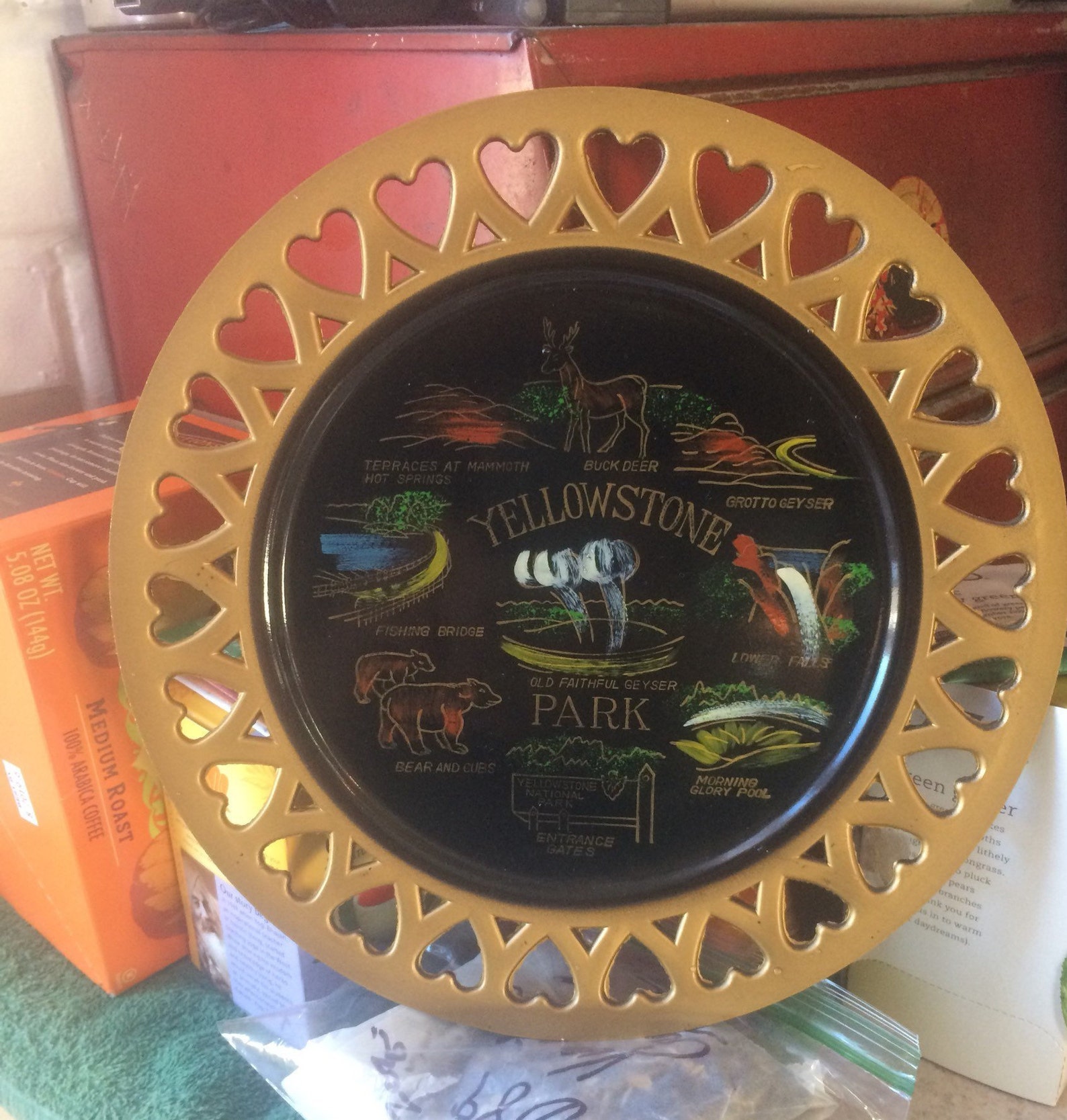 Yellowstone National Park Collectible Souvenir Plate Black - Etsy