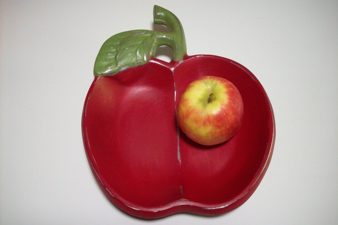 Metal Apple Tray, Vintage Rustic Silver Apple Dish, Teacher Gift, Hand ...