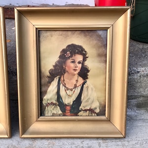 Vintage Framed Art Prints of Spanish Boy & Girl Elena Chiko Chico Gypsy ...
