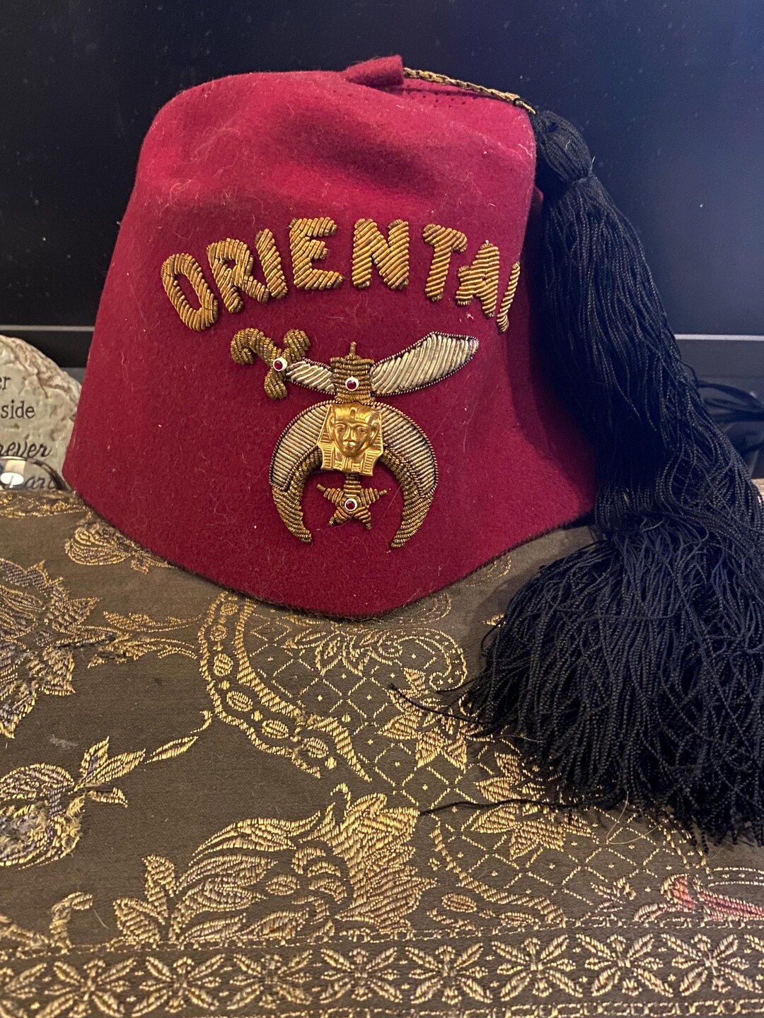 Vintage Red Fez Hat Worn by Shriners Masonic Fraternal Organization ...