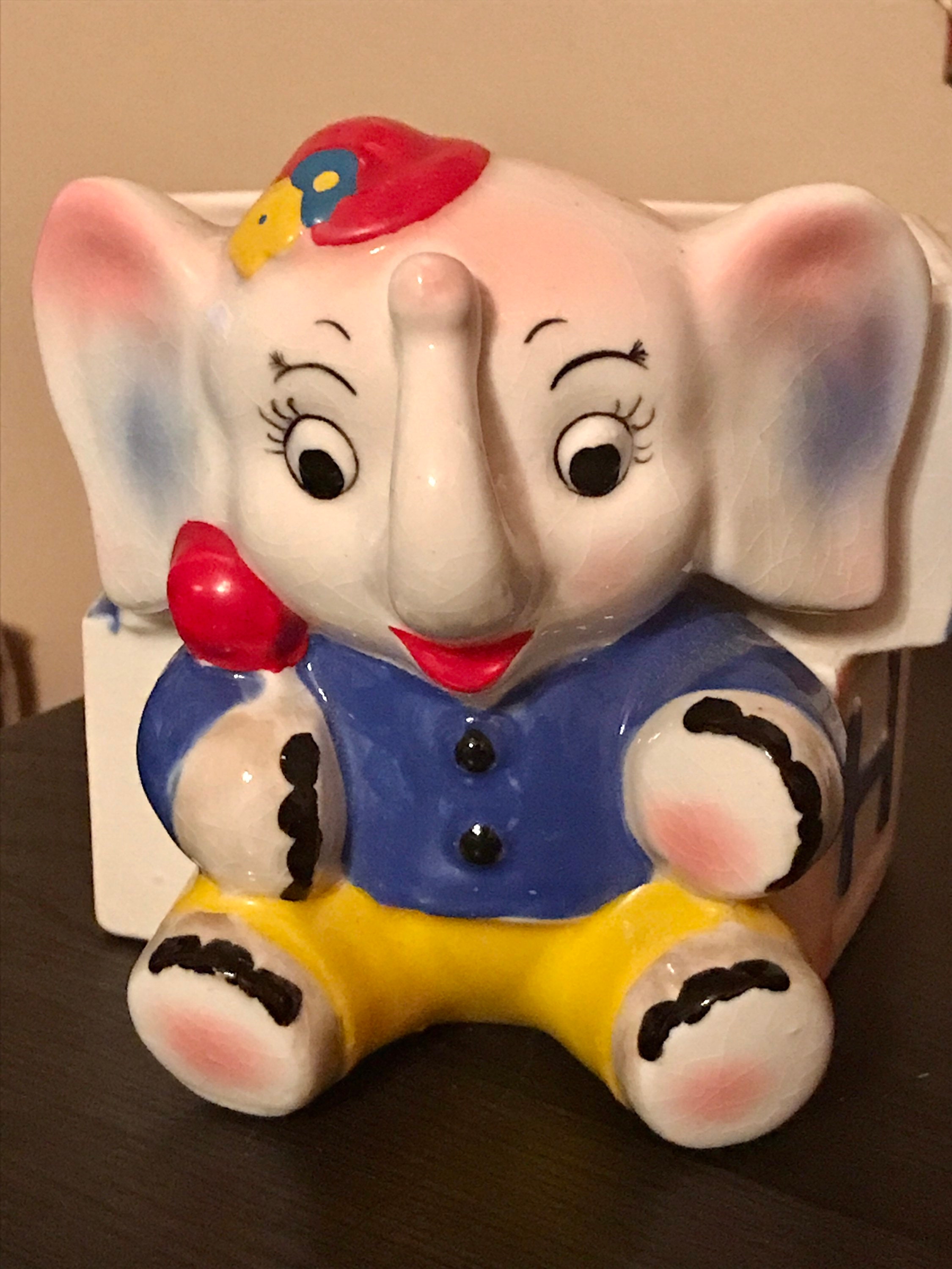 Vintage Elephant Baby Block Planter Made in Japan Ceramic Plant Holder ...